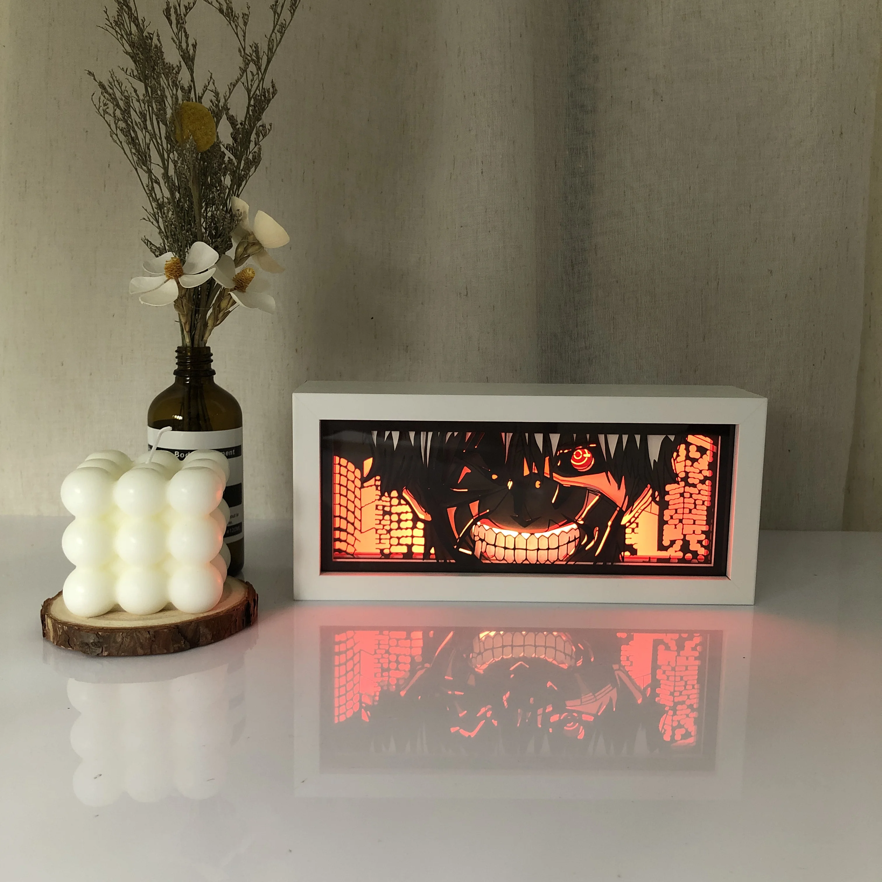 Lighting Up Painting Manga Tricolor Poster Led Strips Paper Cut Light ...