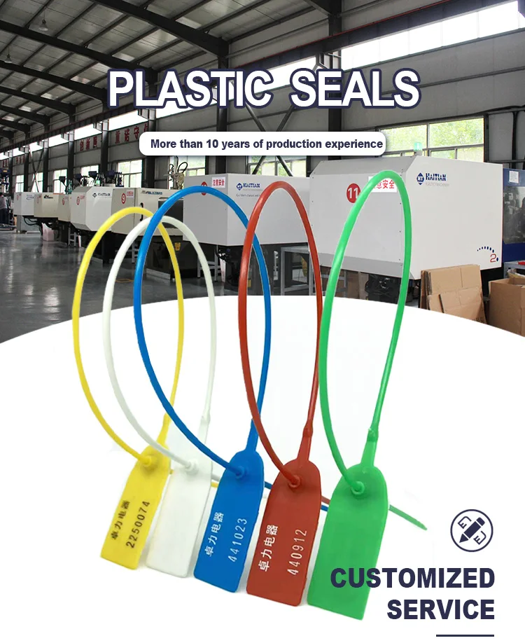 Manufacturer 300mm Tensioned Printable Logo Security Plastic Seal For ...