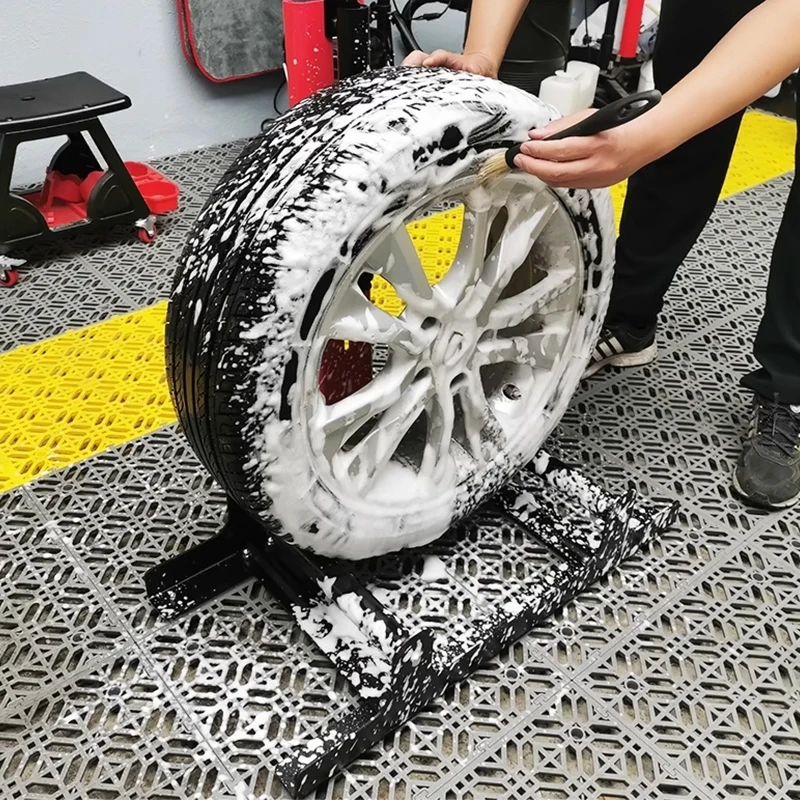 Car Detailing Rack Rolling Wheel Cleaning Stand Car Repair Tire ...