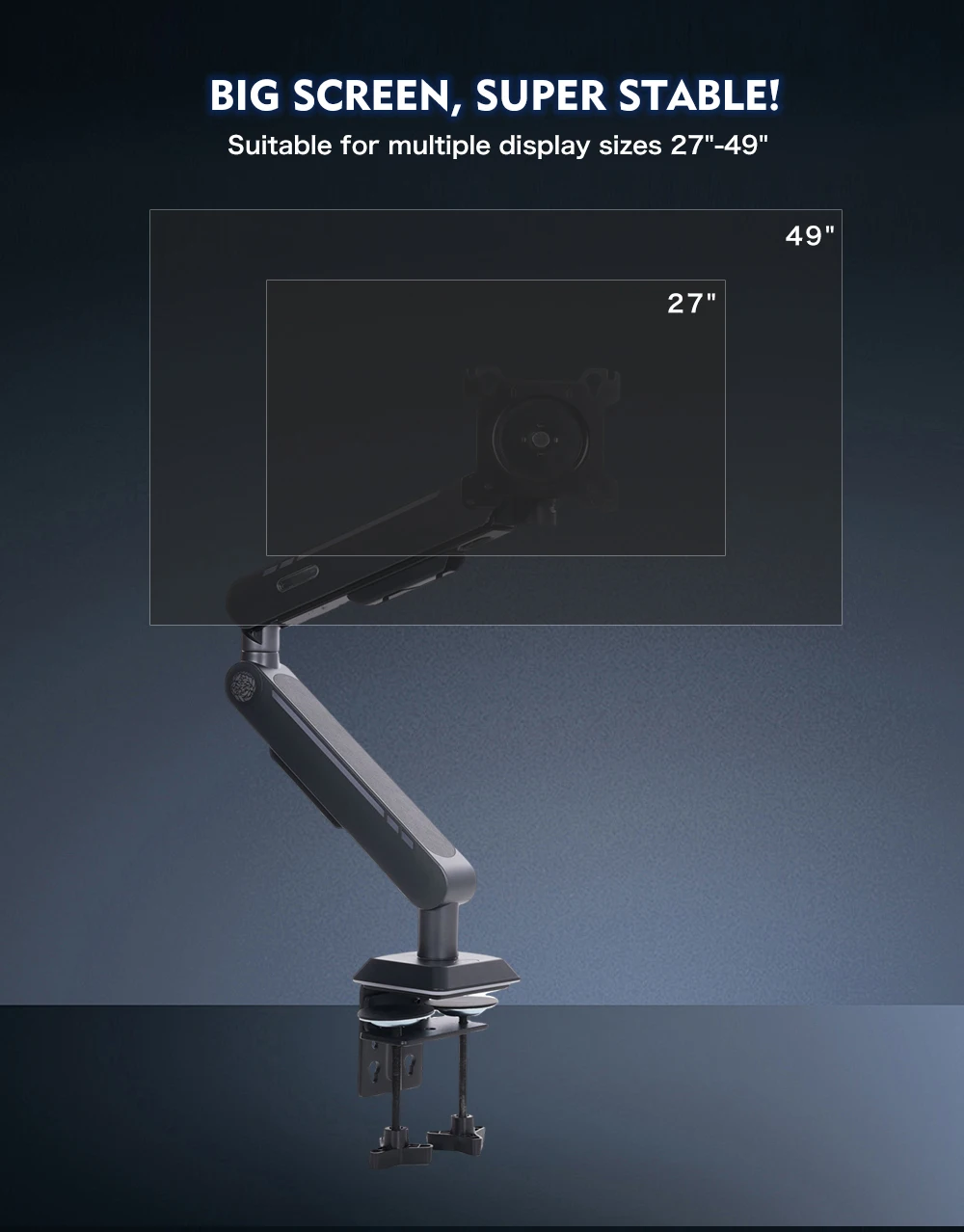 Robotic Arm Height Adjustable Computer Display Screen Holder Tabletop ...