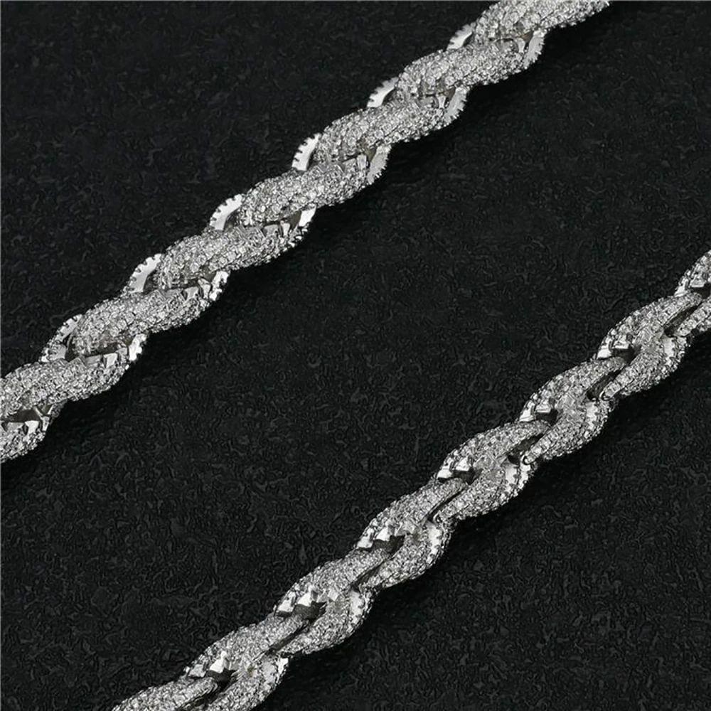Full Iced Out Hip Hop Jewelry - Moissanite Rope Chain