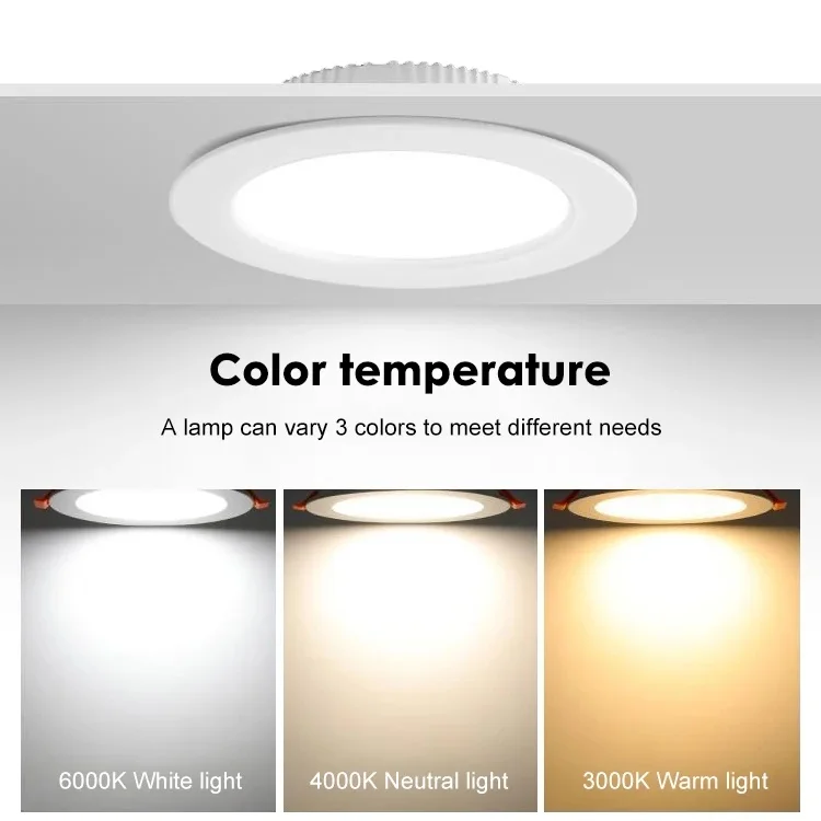 3w 7w 9w 12w 15w 20w White Embedded Led Down Light with 60mm Cutout ...