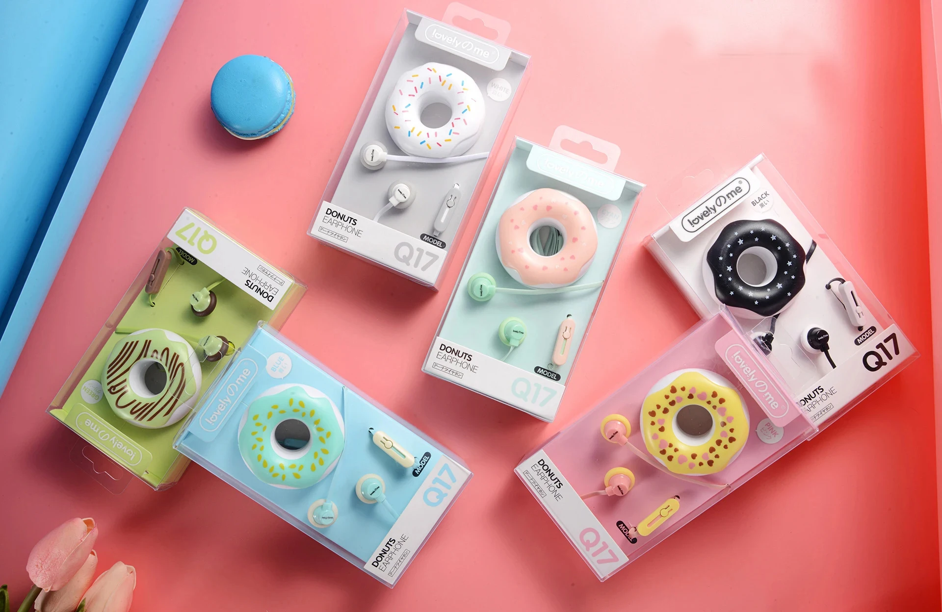 Donut Kids Headset Earphone And Donut Macaron Earphone Earbuds Cute ...