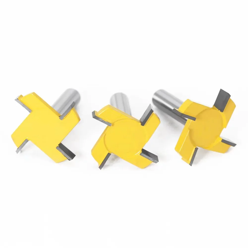 L-N247 1/2"12mm Shank 4 Edge T Type Slotting Cutter for Woodworking