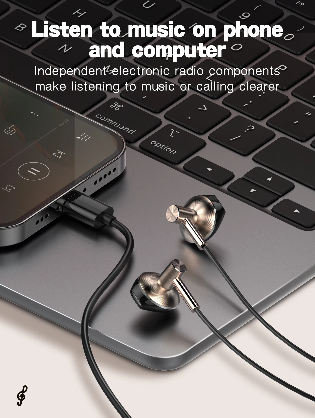 LDNIO HP09C Earphones - Wired Handsfree for Apple & Android