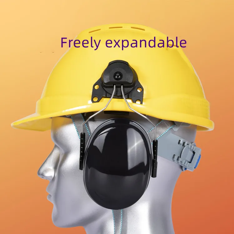 Construction Hearing Protection Safety Helmet Cap Mount Earmuff Anti ...
