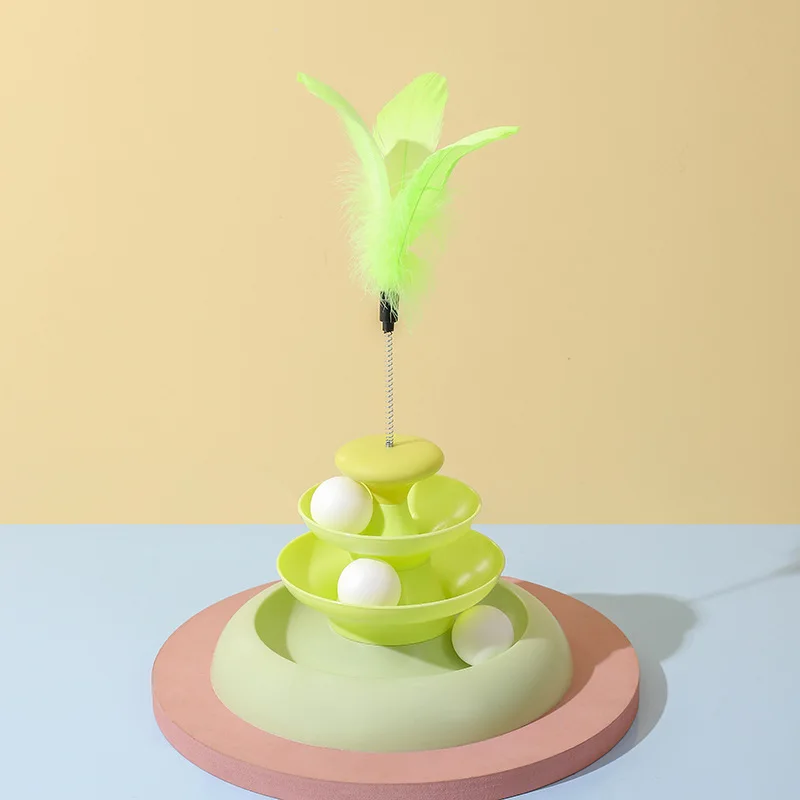 Swivel Feather Cat Fun Stick Amusement Plate Cat Fun Pet Toys Self Help ...