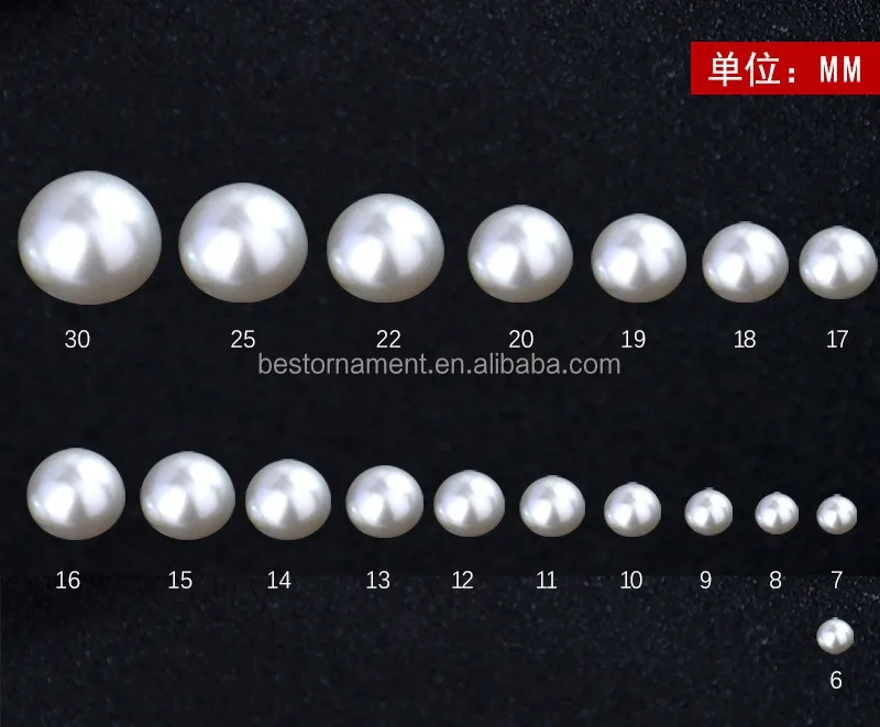 Wholesale Abs Craft Half Round Pearl Flatback Beads 2-14mm Shiny Unique ...
