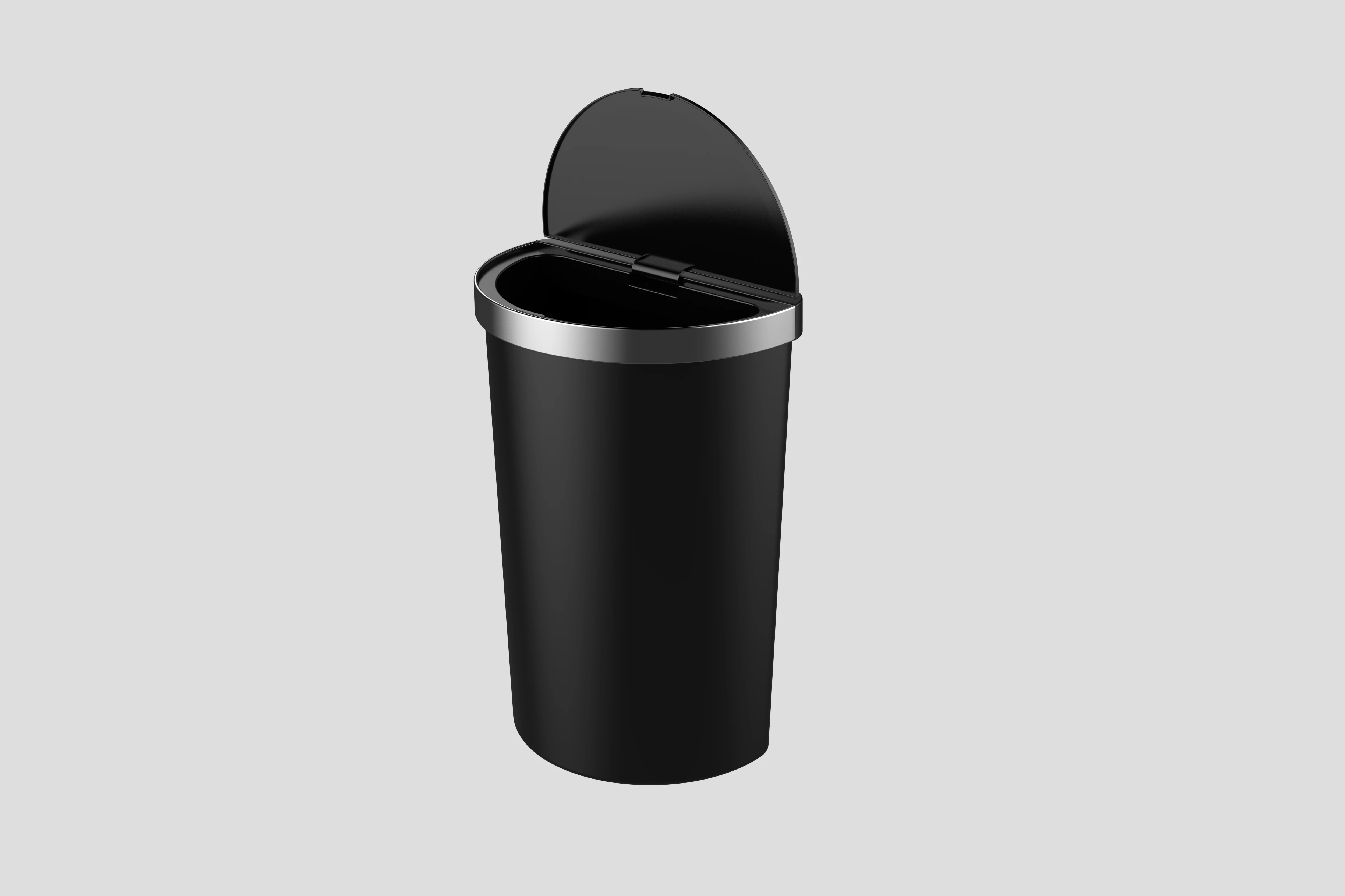 2025 50L Plastic Sensor Bin with Retainer Ring, Battery-Operated, White ...