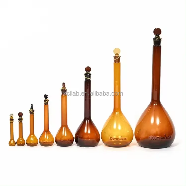Different Size Customize Clear Glass Volumetric Flask With Stopper ...