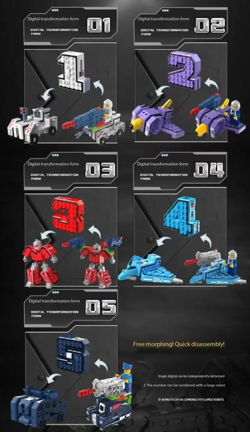 Digital Numbers Transportation Letter Tank Warrior Deformation Action ...