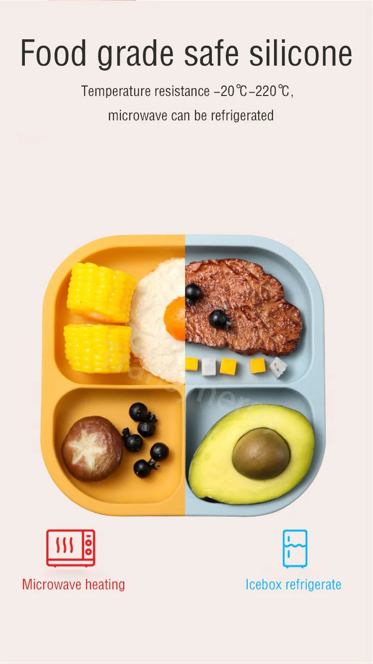 Eco Friendly Baby Tableware Plate Food-grade Silicone Baby Feeding ...