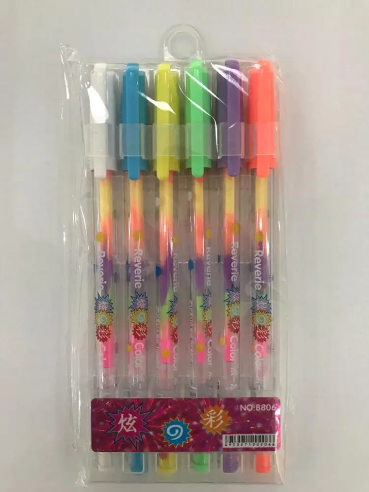 Stasun Rainbow Color Liquid Powder Refill Gel Pen Stylish Color ...