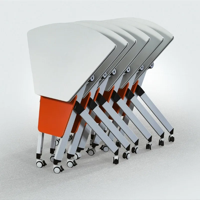 Folding Stackable Wooden Conference Table - Adjustable & Durable