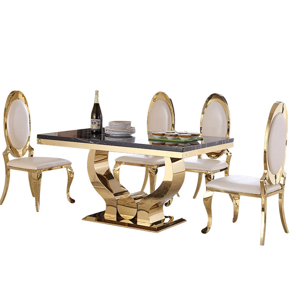 Luxury furniture modern dining table set dining table and chair full ...