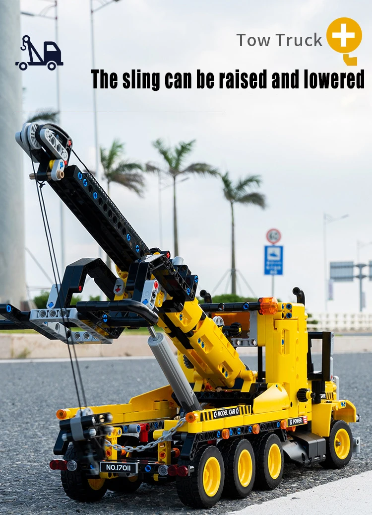 Mould King 17011 City Engineering Heavy-duty Tow Truck Adventures Car ...