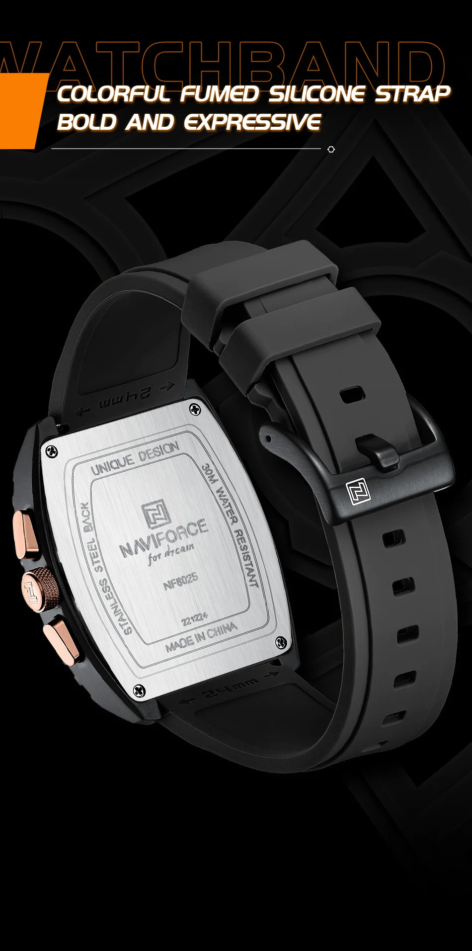 NAVIFORCE 8025 - Durable Sports Watch with Quartz Movement