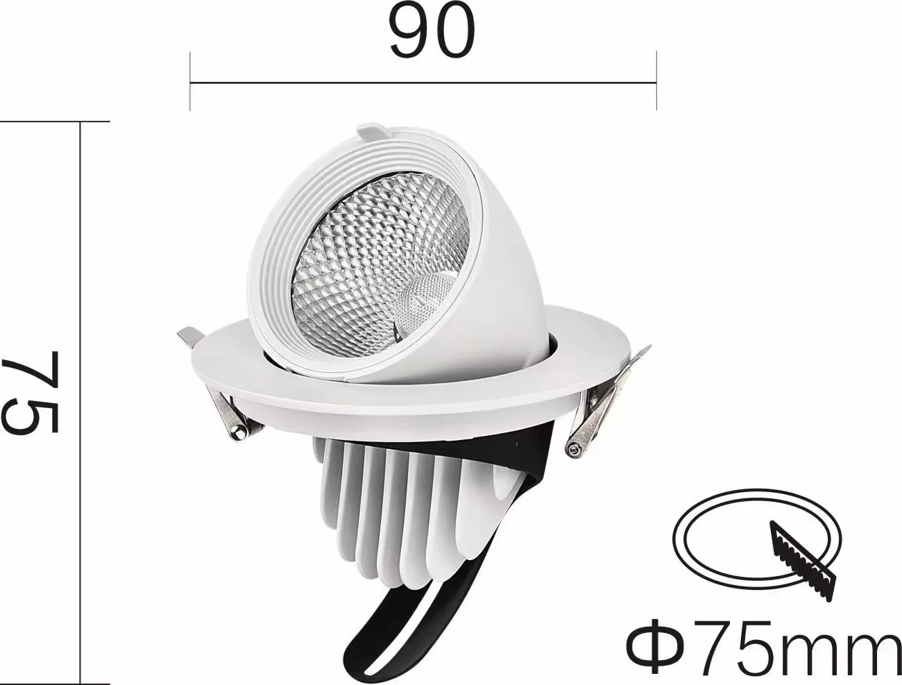 For Home Shop Office 360 Degree Rotatable Led High Light Cob Ceiling ...