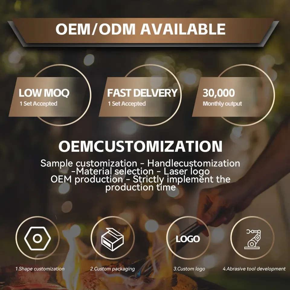 Heavy Duty BBQ Tool Set - 3pcs Stainless Steel Accessories