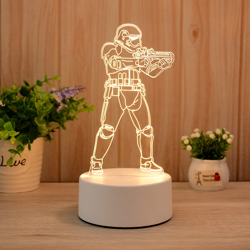 Anime Customized Pattern Bear Lamp - 3D Illusion Gift