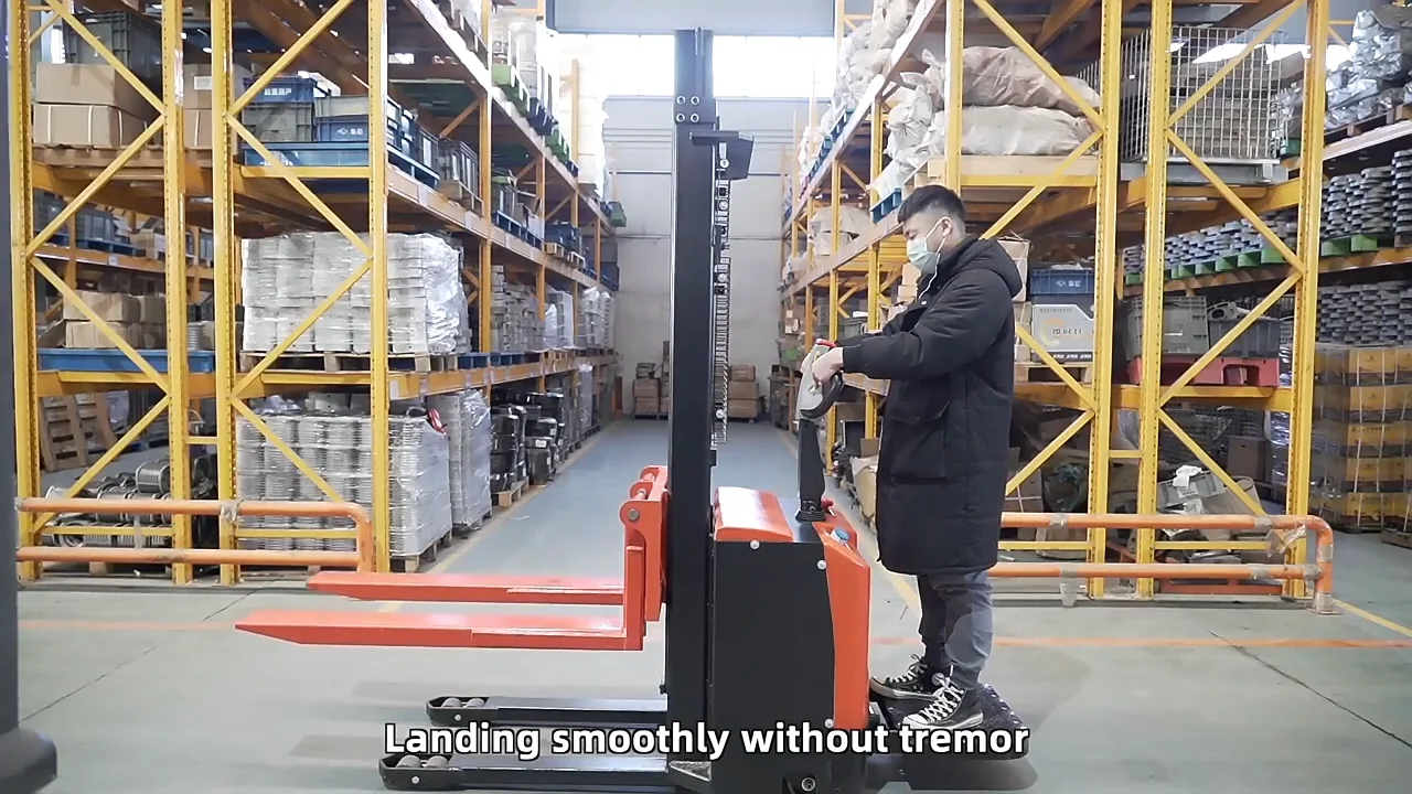 Customized Full Electric Pallet Stacker 2000kg Lifting Height 3m Stand ...