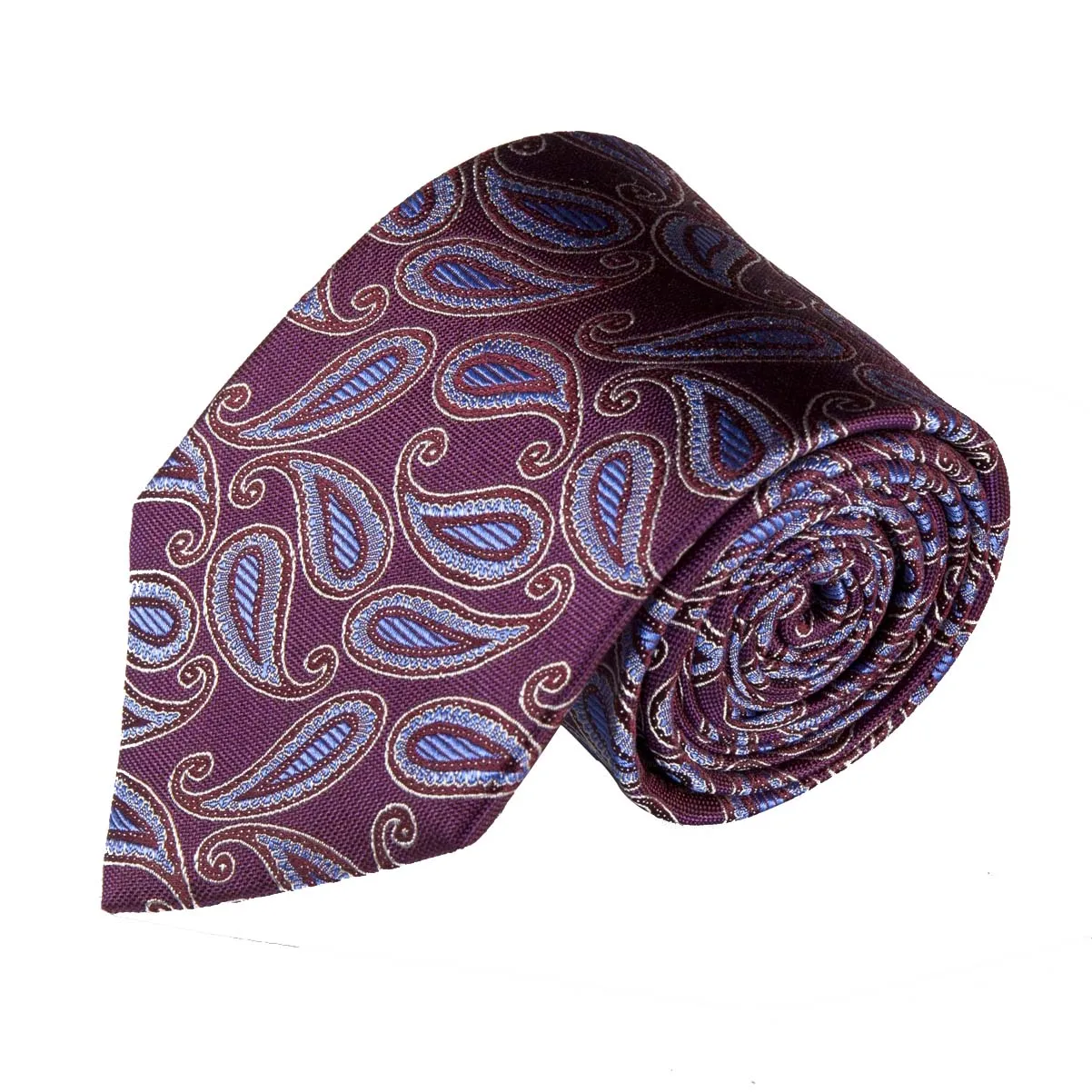 Multiple Colors Classic Paisley Pine Textured 100% Pure Silk Tie Woven ...