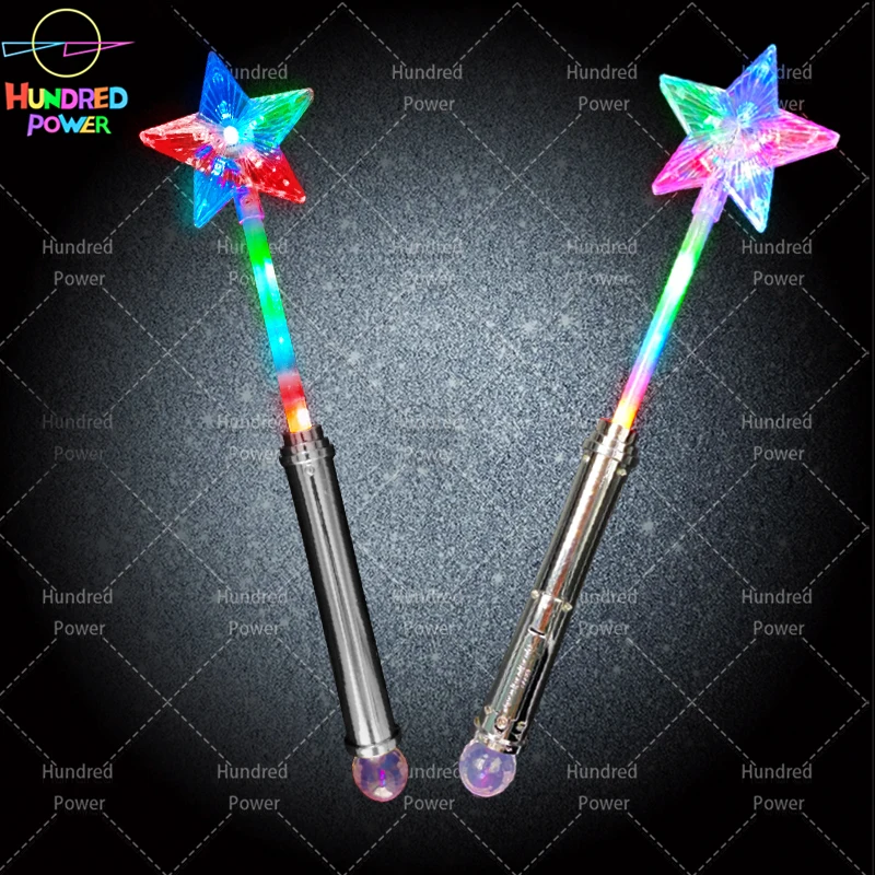 Electroplating Girls Fairy Star Magic Wands Princess Star Led Light ...