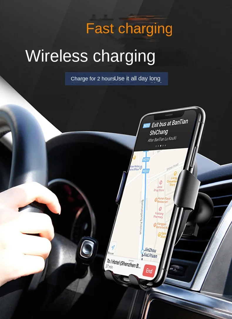 Q12 Gravity Sensing Car Wireless Charger Car Vent Mobile Phone Bracket ...