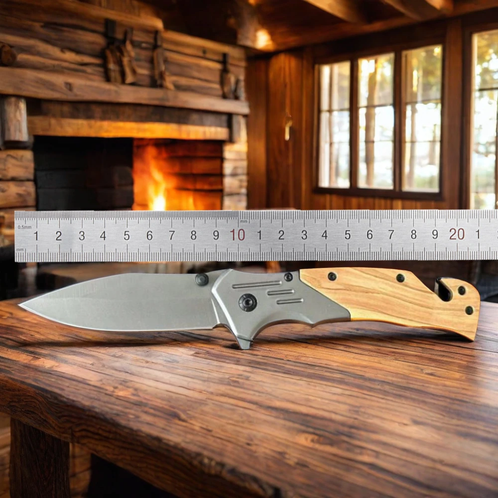 Clasp Knife With Durable Olive Wood Handle 3cr13 Steel Blade Folding ...