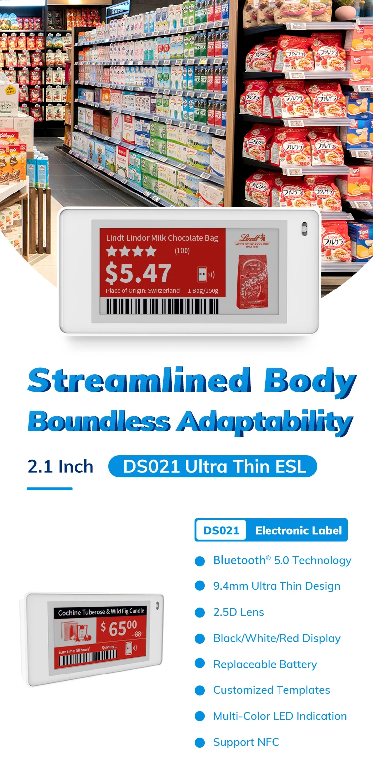 Minewtag Bluetooth 5.0 ESL - Ultra-Thin Digital Price Display