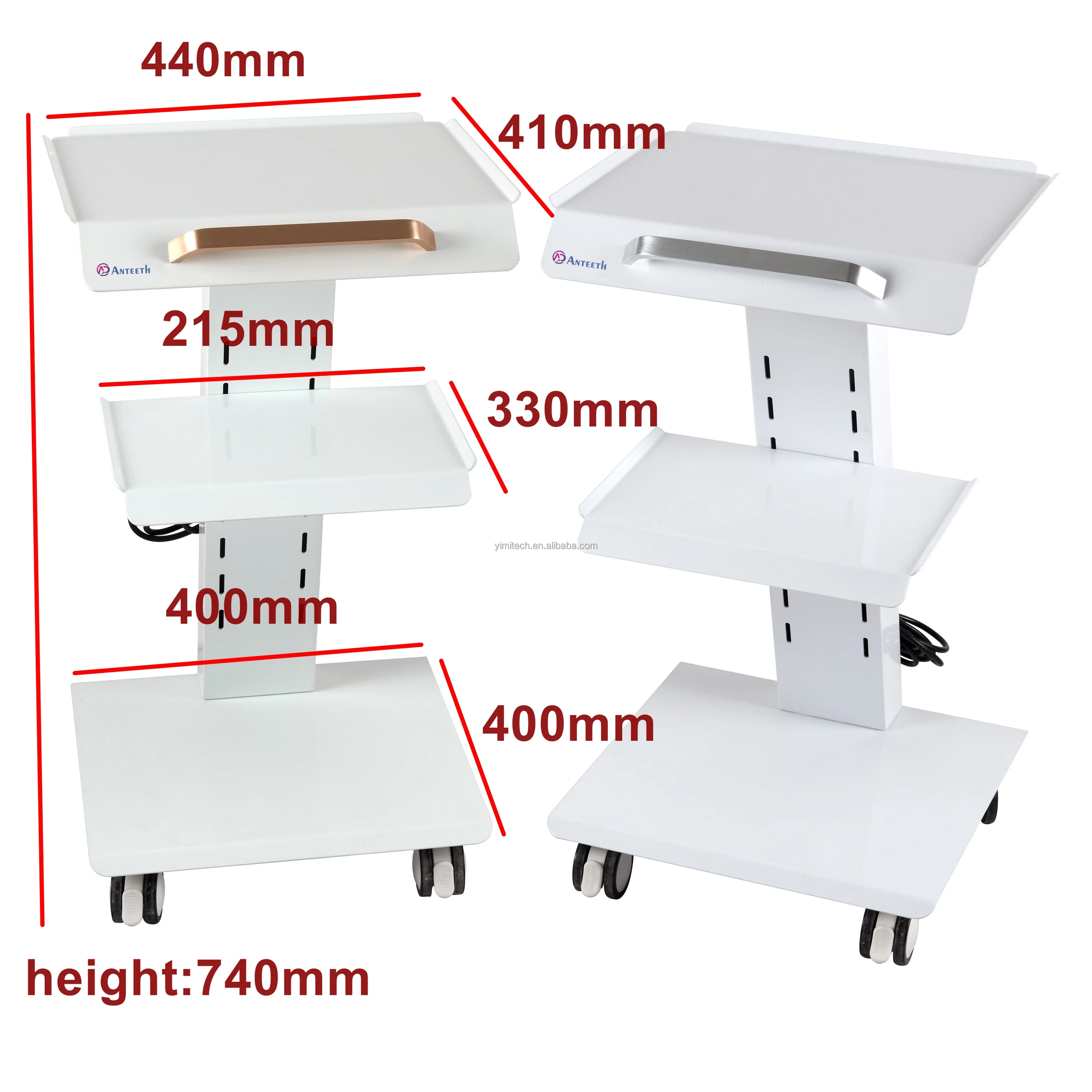 Mobile 3 Layer Socket Beauty Medical Beauty Salon Trolley
