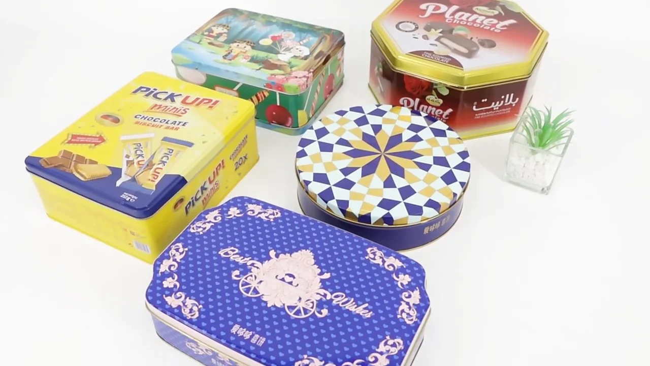 Large Rectangular Cookie Metal Tin Box: Packaging Tin Container