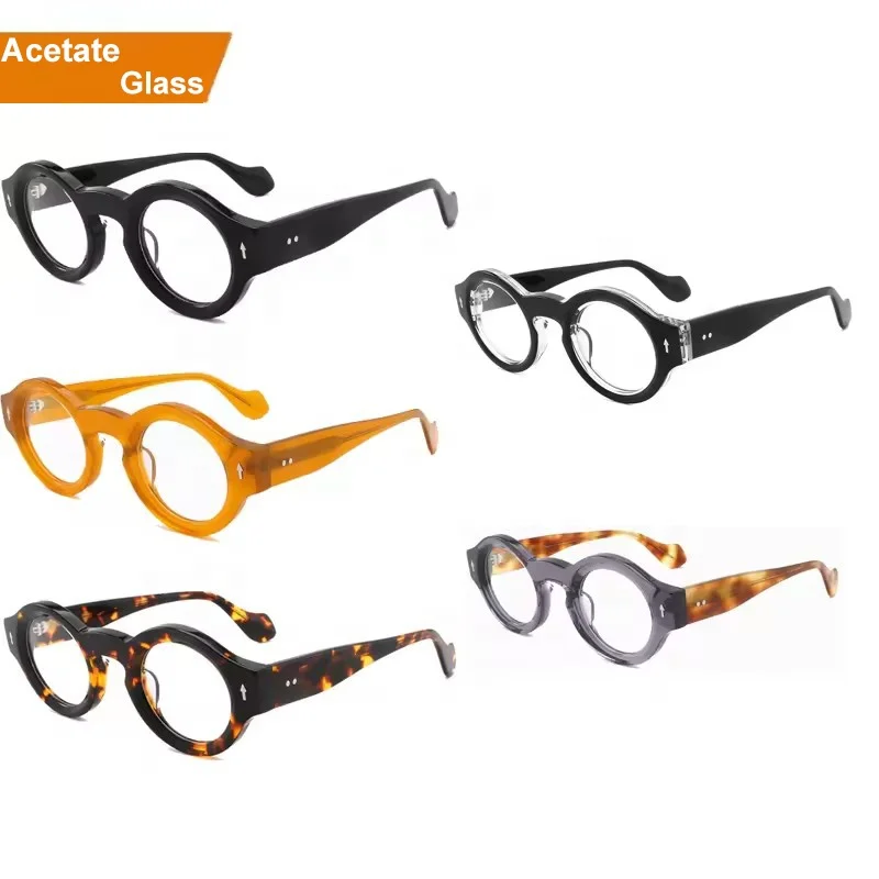 Fashion Round Thick Tortoise Acetate Eyewear Acetate Optical Glasses