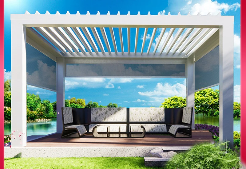 Louvered Roof Louver Pergola Outdoor Pergola Electric Aluminum Modern ...