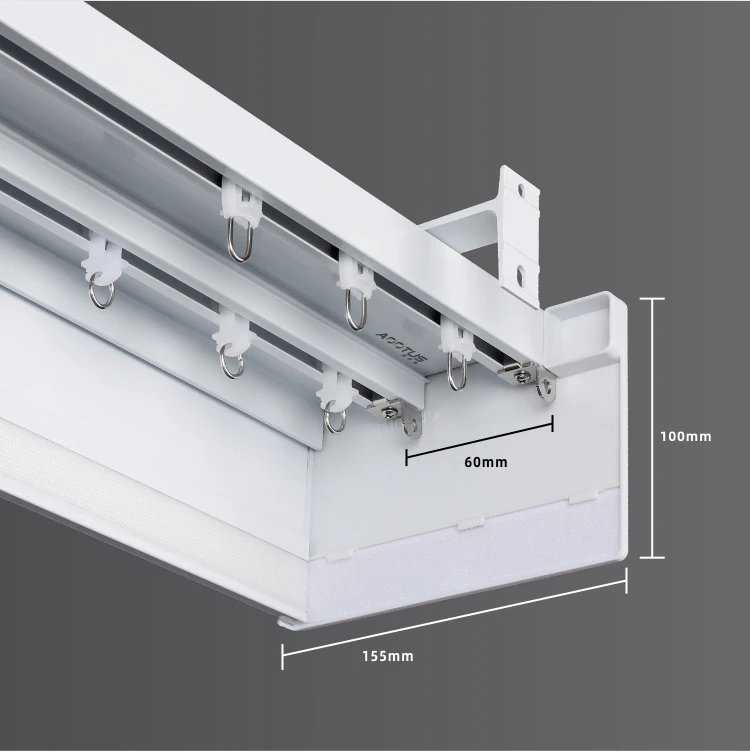 Heavy Duty Pelmet Curtain Box - Aluminum Double Track