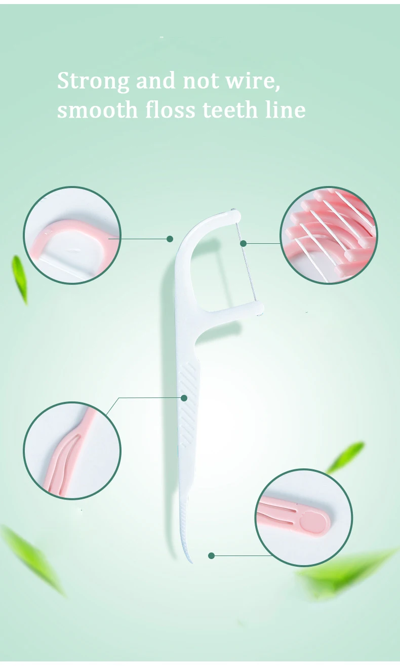 Corn Starch Dental Floss Pick Handle Dental Flosser Disposable Dental ...