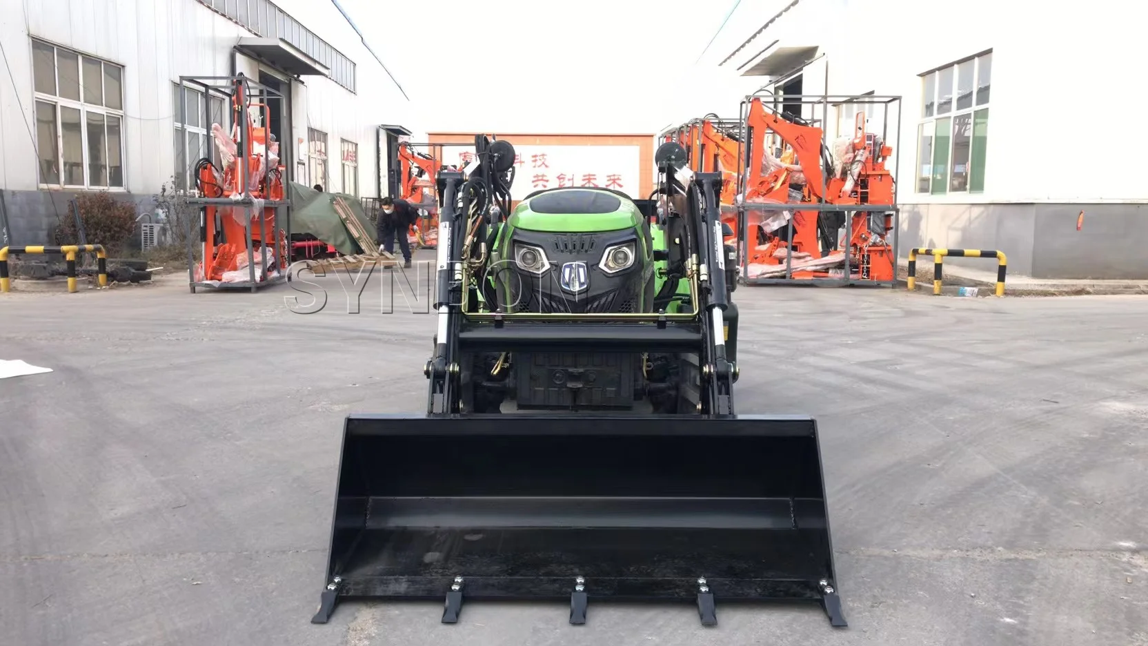 Synbon 4wd 50hp Orchard Tractor With Front Loader Mini Garden Farm ...