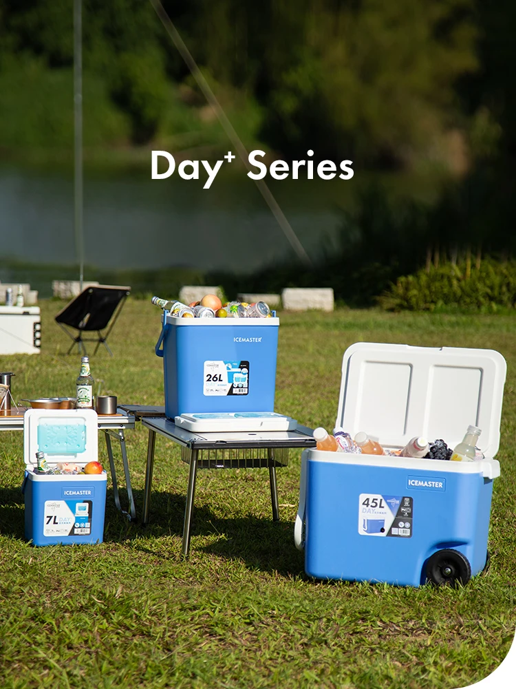 IceMaster 7 14 26 45L Camping Picnic PU Foaming Integrated Icebrick Durable Wheels Food Ice ...