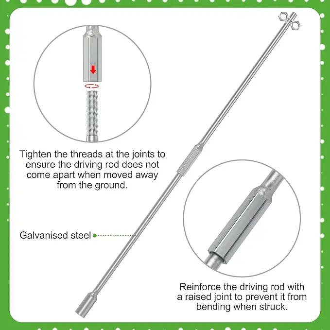 Camping Tool Galvanized Ground Anchors Driving Rod Easy Hook Earth ...