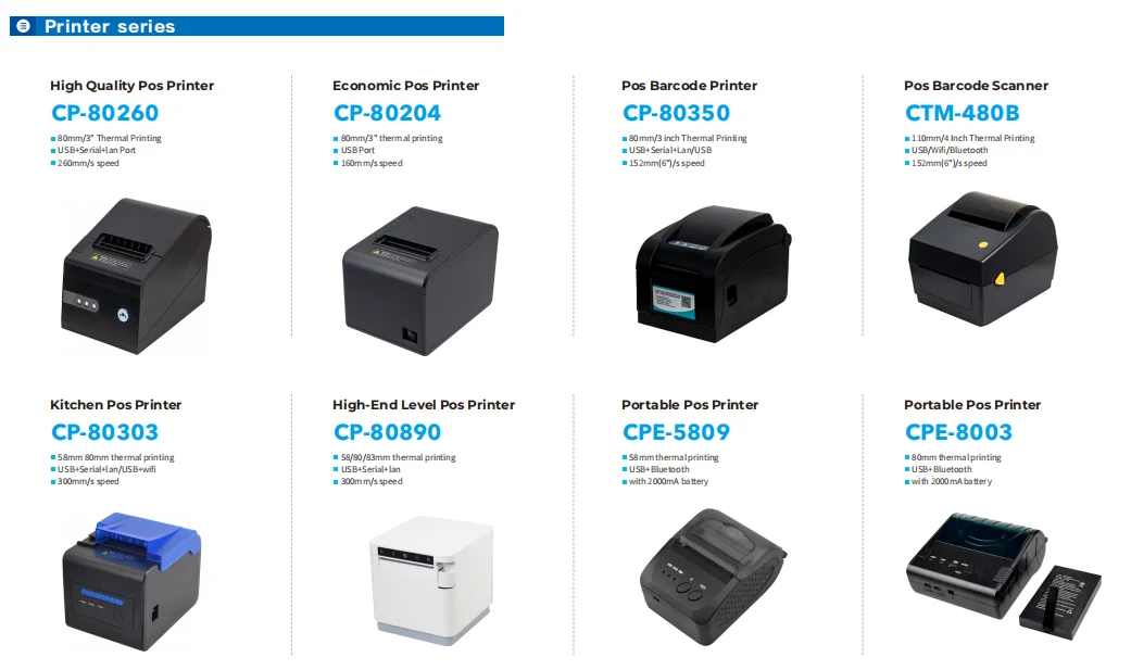 POS Thermal Receipt Printer CP-80260 - Fast 260mm/s Printing Speed ...