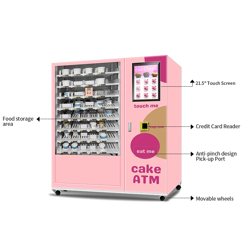 Refrigerated Cake Vending Machine Food Cupcake Vending Machine For Sale ...