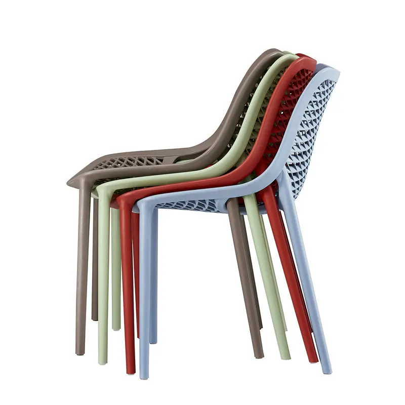 Plastic Bright Colored Chairs Outdoor Modern Dining Chair Breathable ...