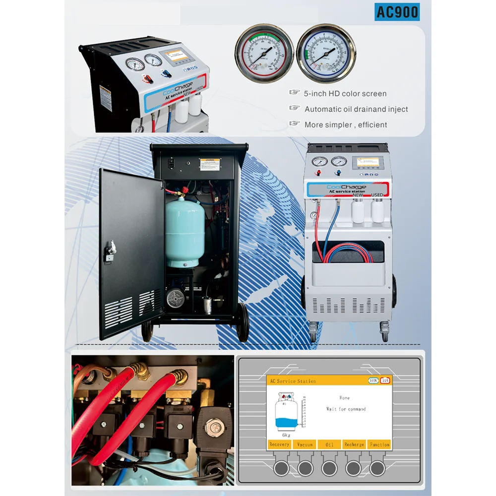AC900 R134A R12 Automotive AC Service Station Air Conditioner ...