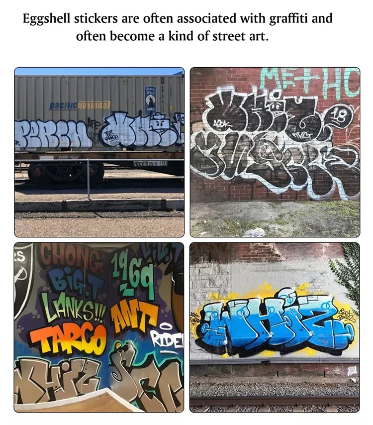 Dinghao Label Factory Manufacturer Custom Die Cut Egg Shell Graffiti ...