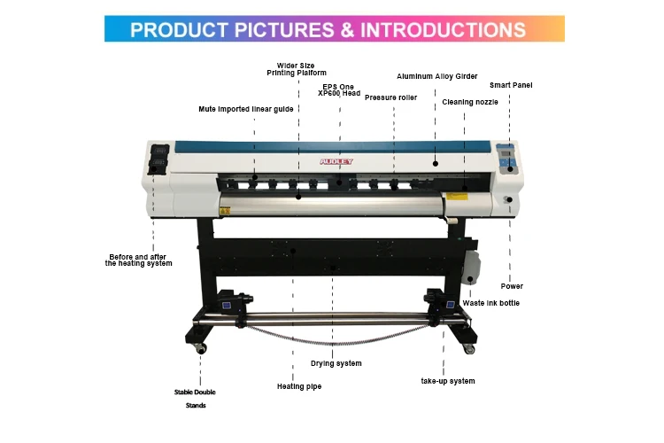 Audley Factory I3200 Eco Solvent Printer XP600 Eco Solvent Printer 1.8m ...