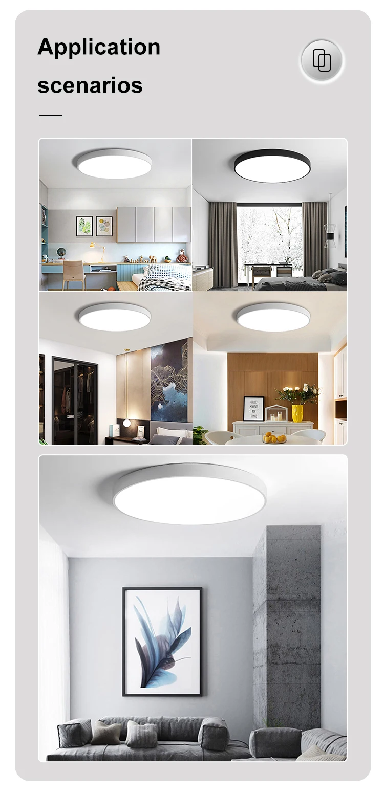 Modern Surface Mounted Bedroom Living Room Home Lighting Round Pink ...