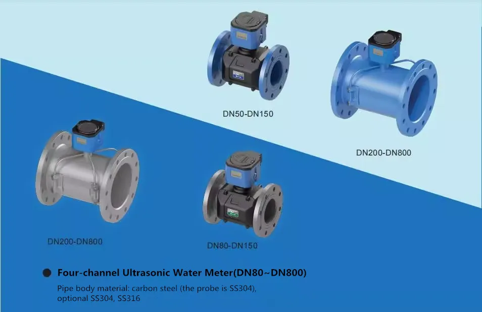 High Performance IP68 Protection RS485 Ultrasonic Water Meter DN80