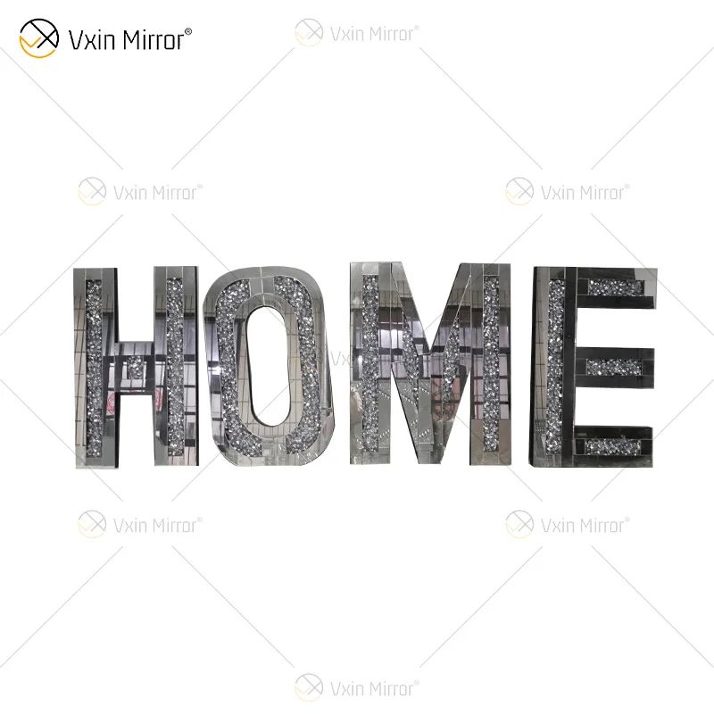 Mirrored Letter of Love Home for Wall Decor Crushed Diamond Modern ...