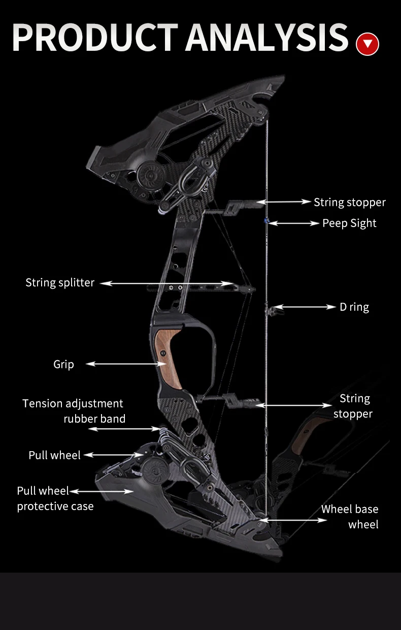 Steel Ball Compound Bow & Arrow Set 20-80LBS for Hunting