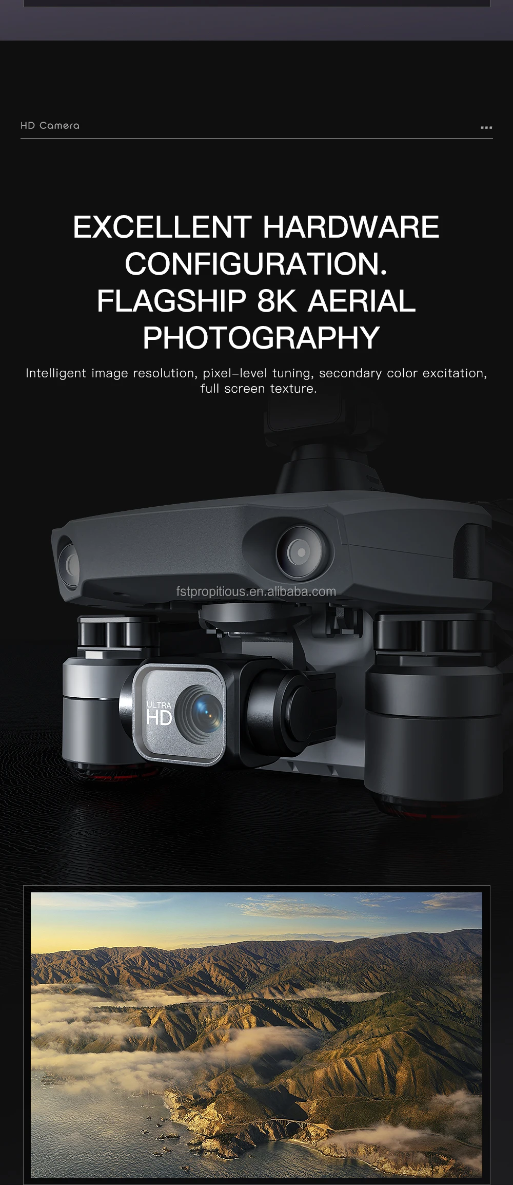 K11 Rc Fpv Rc Drone Hd Dual Cameras 3 Axis Anti Shaking Self Stabilizing Platform 8k Long ...